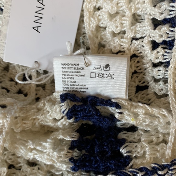 Free People | Sweaters | Anna Kosturova Cape Cod Crochet Stripe Poncho ...